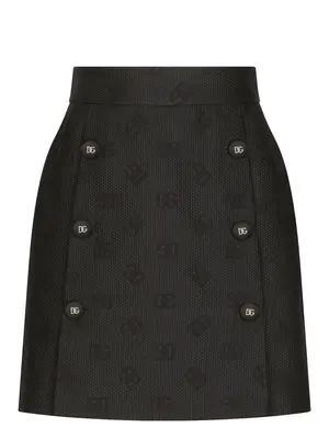 Dolce & Gabbana Jacquard Miniskirt - Black