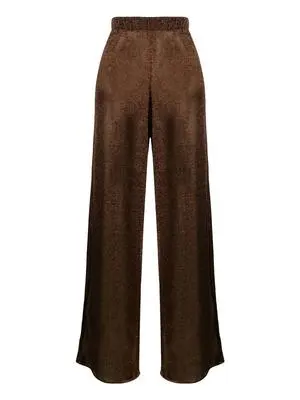 Oseree High-waisted Trousers With Lurex Detailing - Brown