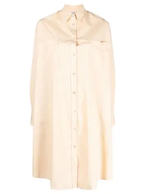 FORTE_FORTE Long-sleeve Shirt Dress - Neutrals