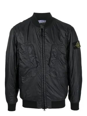 Stone Island Logo-patch Bomber Jacket - Black