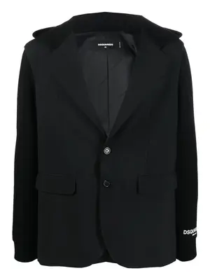 Dsquared2 Single-breasted Hooded Blazer - Black