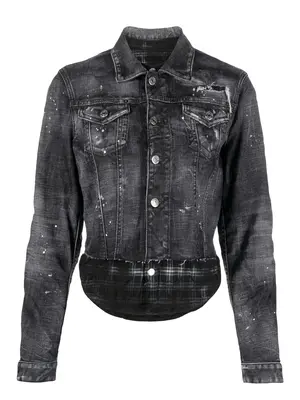 Dsquared2 Distressed-effect Denim Jacket - Black