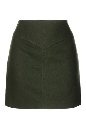 0711 TBILISI Virgin Wool-cashmere Mini Skirt - Green