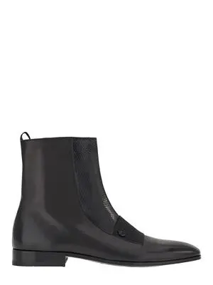 FERRAGAMO Leather Zip-up Ankle Boots - Black