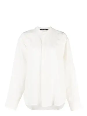 Sofie D'hoore Collarless Linen Shirt - White