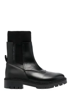 Calvin Klein High-ankle Leather Chelsea Boots - Black