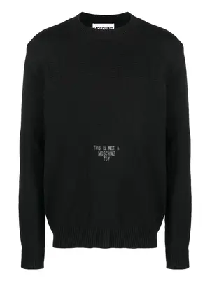Moschino Slogan-intarsia Sweater - Black