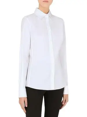 Dolce & Gabbana Stretch Cotton Button-up Shirt - W0800 Optical White