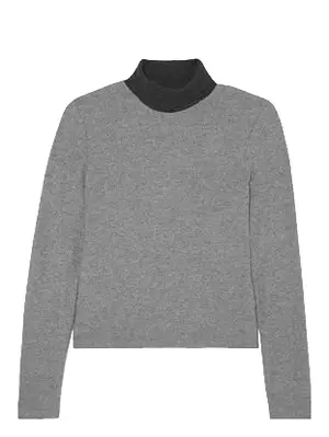 LESET Turtleneck Top In Viscose And Elastane