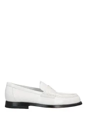Santoni Soft Leather Penny Loafers - White