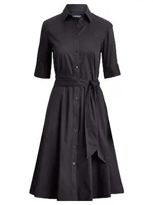 Ralph Lauren Cotton-Blend Shirtdress Black