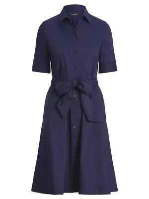 Ralph Lauren Cotton-Blend Shirtdress Midnight Blue