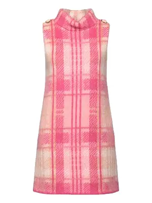 Elisabetta Franchi Mini Dress With Tartan Pattern - Pink