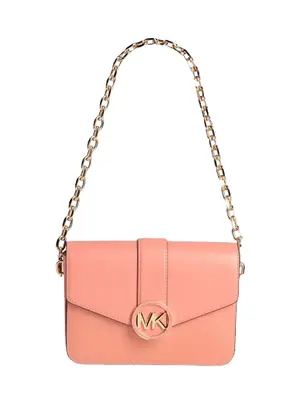 Michael Kors Leather Flap Shoulder Bag Pink