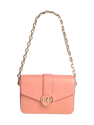 Michael Kors Leather Flap Shoulder Bag Salmon Pink
