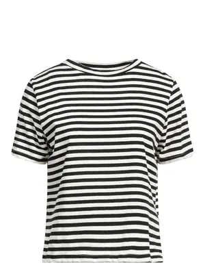 ARAGONA Striped Printed T-Shirt Black