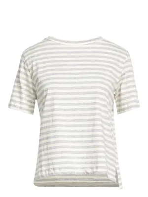 ARAGONA Striped Printed T-Shirt Grey