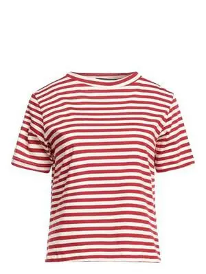 ARAGONA Striped Printed T-Shirt Red