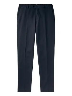 Loro Piana Slim-fit Cotton-blend Trousers - Blue