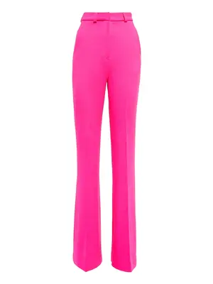 David Koma High-rise Flared Wool-blend Pants - Pink