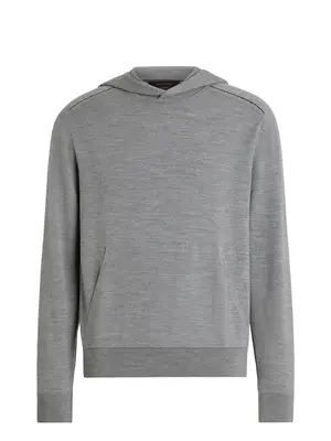Zegna Mélange-effect Wool Hoodie - Grey