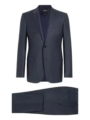 Zegna Trofeo Single-breasted Wool Suit - Blue