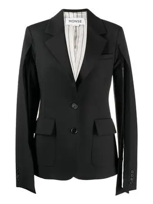 Monse Arm-slit Wool-blend Blazer - Black