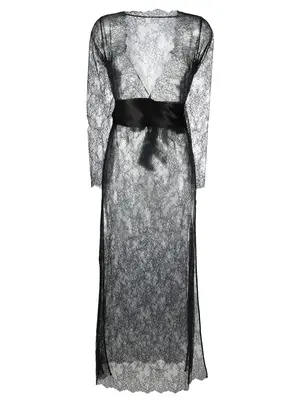 MAISON CLOSE Floral-lace Wrap Dress - Black