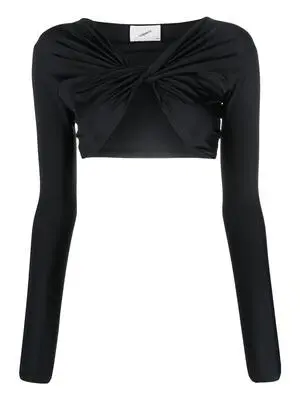 Coperni Ruched Cut-out Top - Black