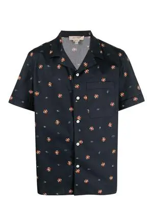 Nick Fouquet Graphic Print Cotton Shirt - Blue