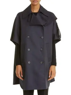 Max Mara Pernice Double Breasted Cape - Ultramarine