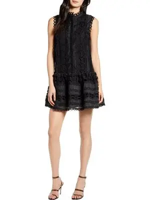Endless Rose Lace A-line Dress - Black