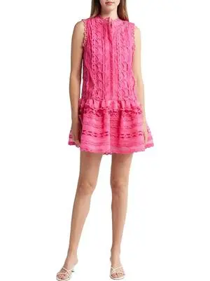 Endless Rose Lace A-line Dress - Fuchsia