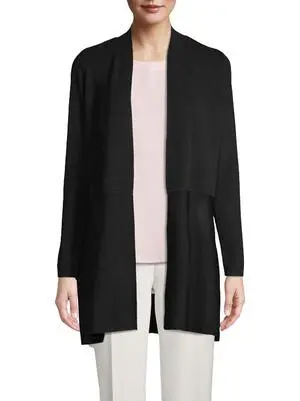 Anne Klein Peplum Knit Cardigan - Anne Black