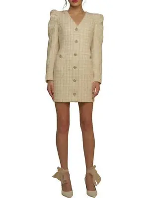 Endless Rose Premium Tweed Mini Dress - Ivory