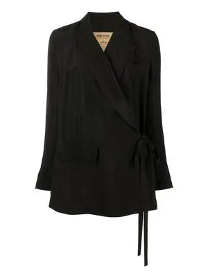 UMA WANG Peak-lapels Tie-waist Blazer - Black