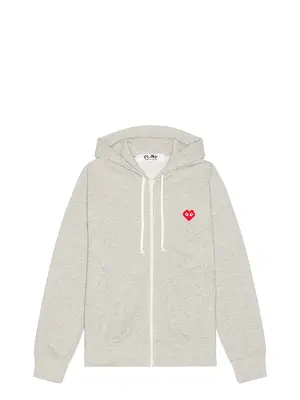 Play Comme Des Garcon Invader Hooded Sweatshirt - Grey