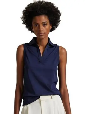 Ralph Lauren Tailored Fit Sleeveless Polo Shirt - Refined Navy