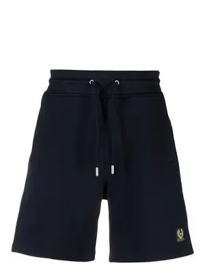 Belstaff Logo-patch Cotton Track Shorts - Blue