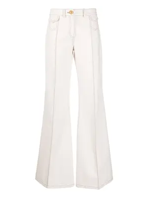 Giambattista Valli Wide-leg Flared Trousers - Neutrals