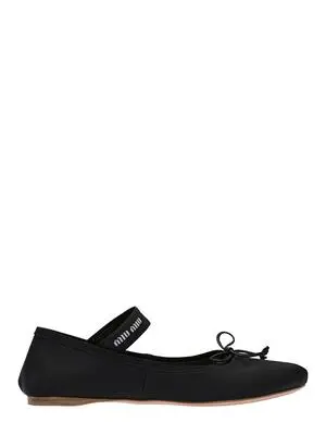 Miu Miu Satin Ballerina Flats - Black