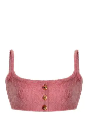 MIU MIU Wool Boucle Cropped Top