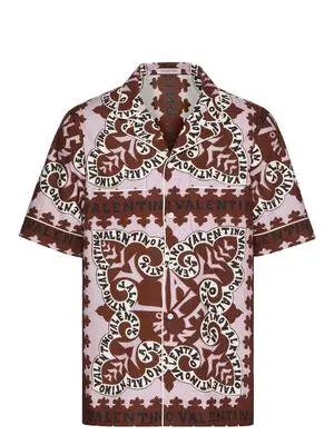 Valentino Garavani Short-sleeve Cotton Shirt - Brown