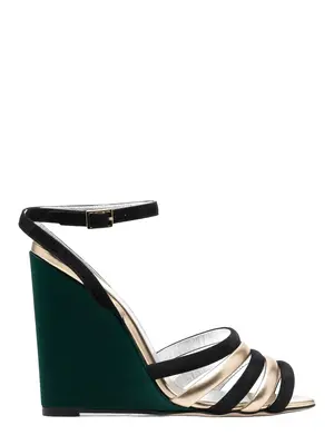 La DoubleJ Tones 135mm Wedge Sandals - Green