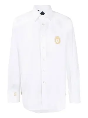 BILLIONAIRE Silver Cut Logo-print Shirt - White