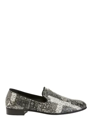 GIUSEPPE ZANOTTI Gipsy Lewis Bandana-print Loafers - Black
