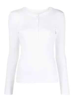 NILI LOTAN Nili Lotan Button-Front Long-Sleeved T-Shirt