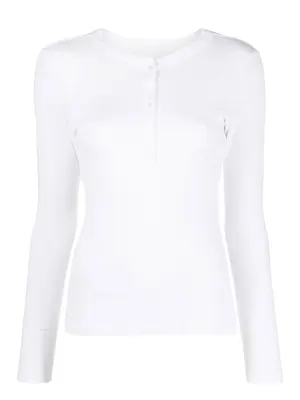 NILI LOTAN Nili Lotan Button-Front Long-Sleeved T-Shirt