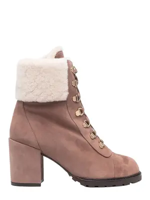 STUART WEITZMAN 90mm Lace-up Ankle Boots - Brown