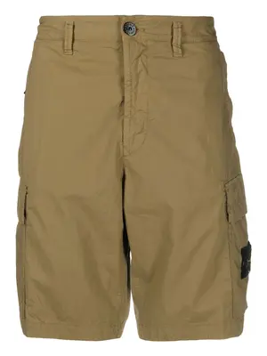 Stone Island Logo Patch Bermuda Shorts - Brown